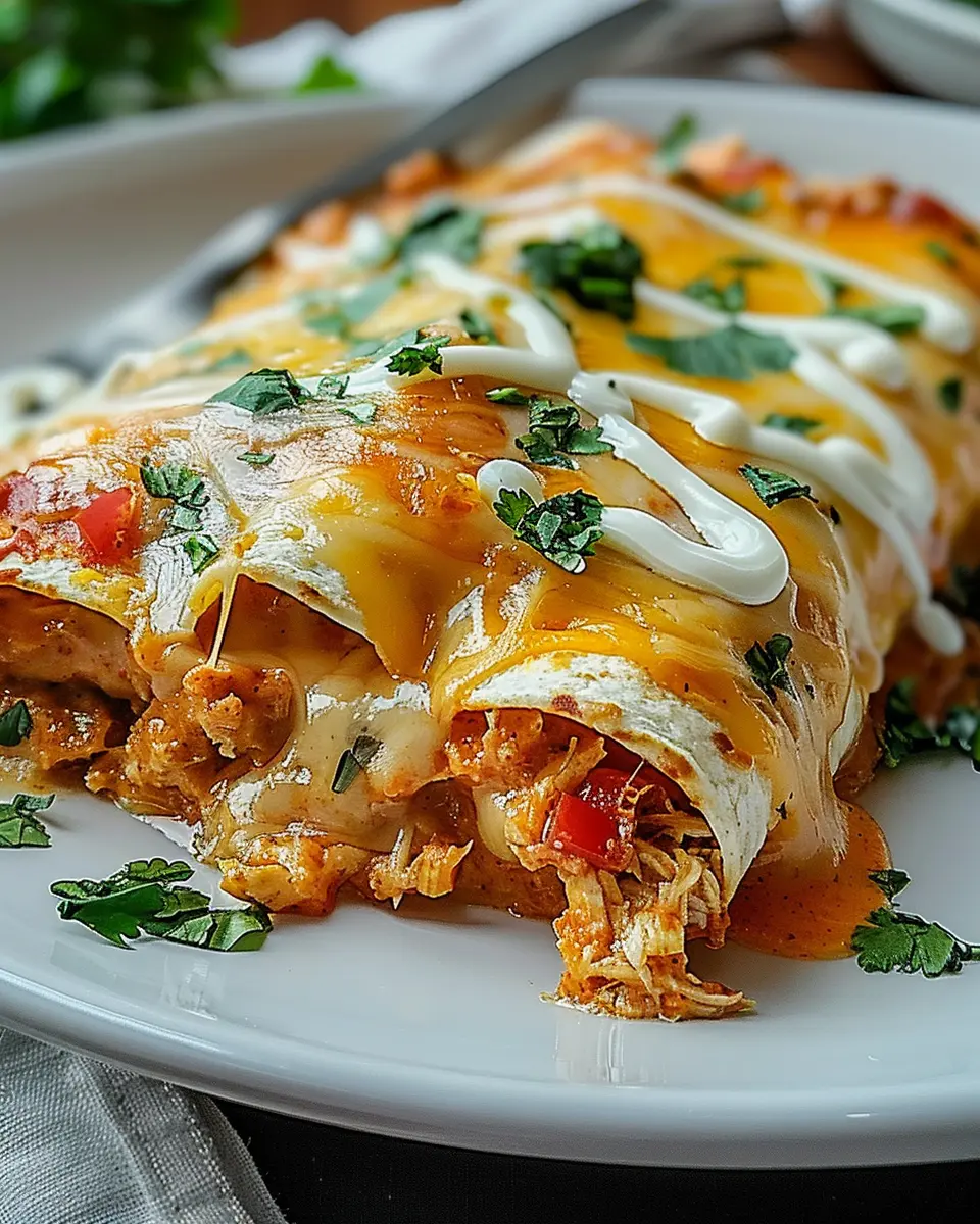 Indulgent Queso Chicken Enchiladas