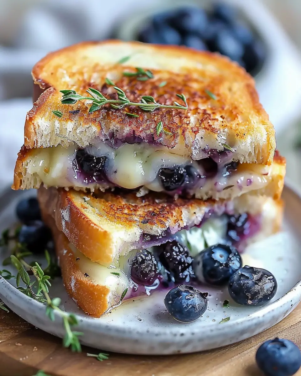 crispy blueberry grilled cheese