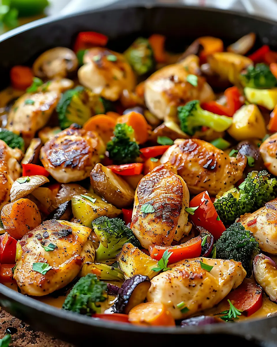 healthy chicken and vegetables skillet