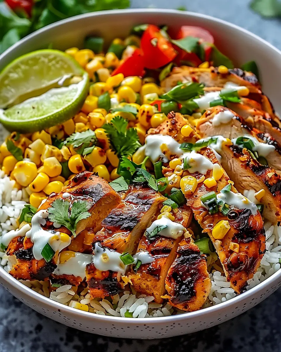 Healthy Street Corn Chicken Rice Bowl
