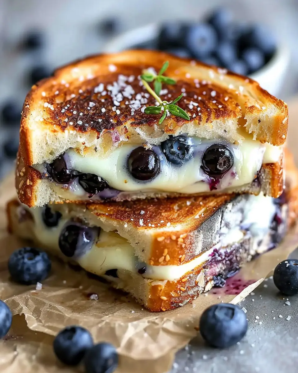 crispy blueberry grilled cheese